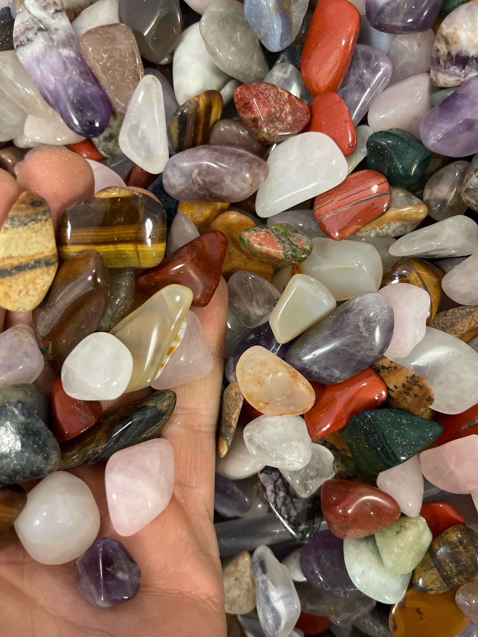 Assorted Tumbled Stones 0.5 in and 1 in BIG From 2oz Wholesale Bulk Lot ...