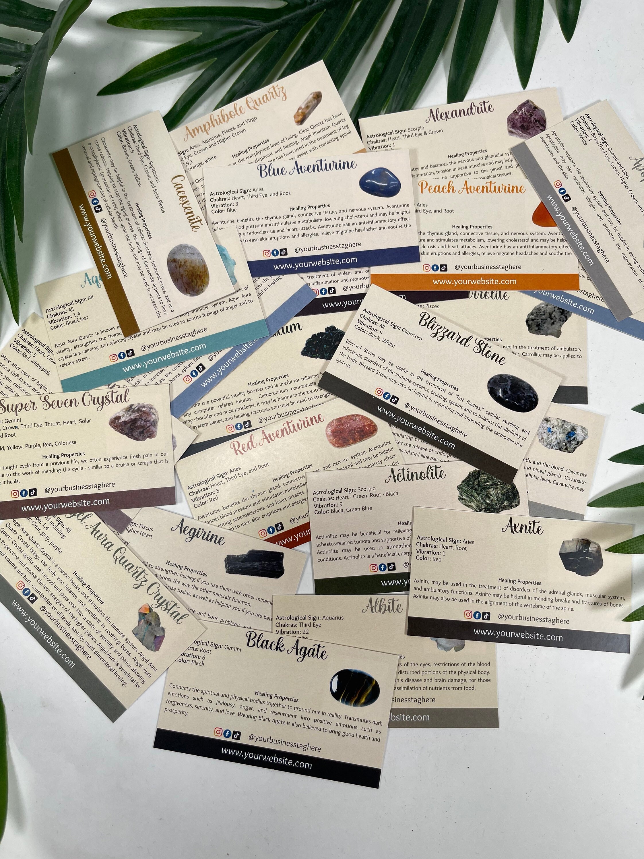 Set of 300 PRINTED Gemstone Cards, Crystal Cards, Printed, Physical ...