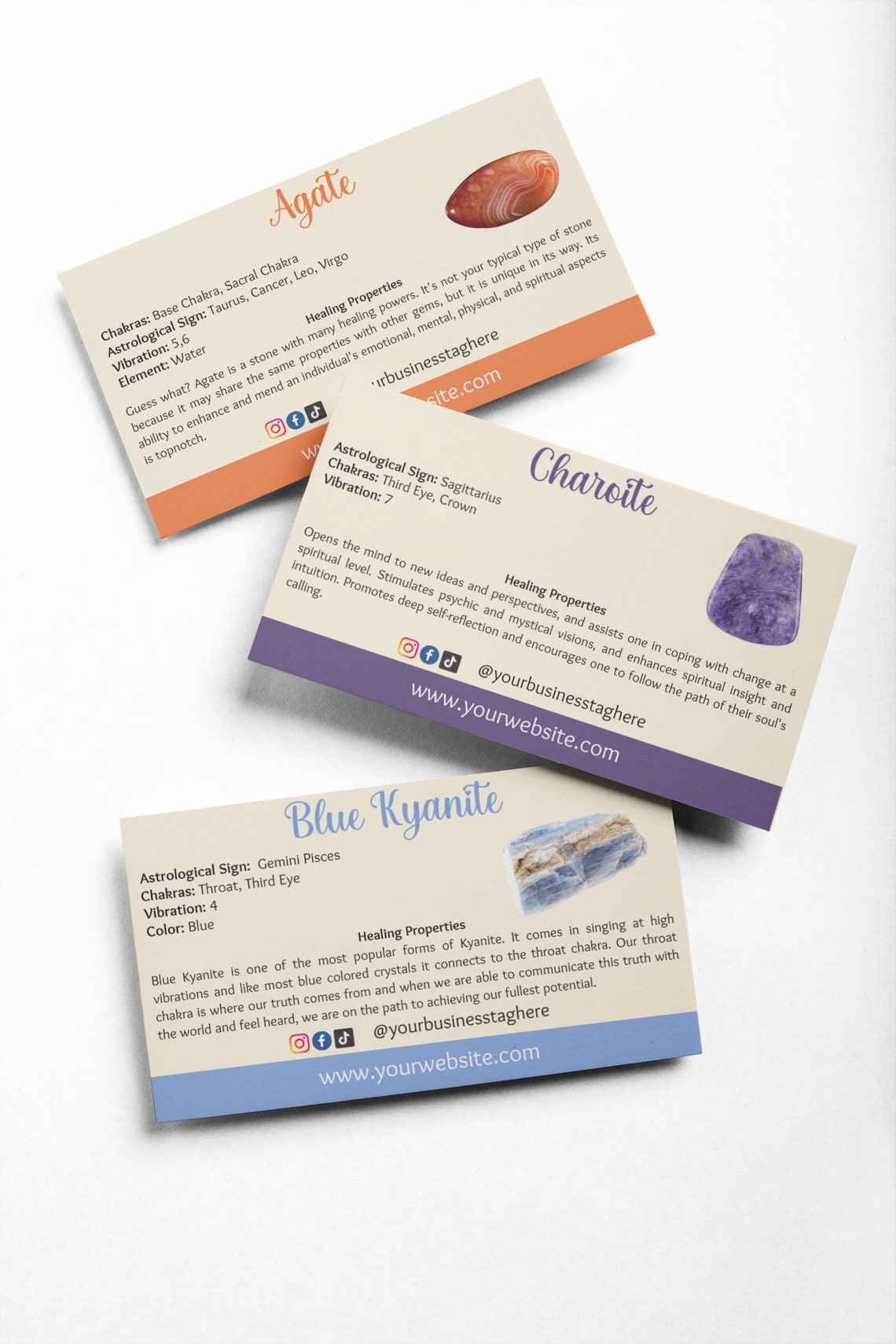 Set of 300 PRINTED Gemstone Cards, Crystal Cards, Printed, Physical ...