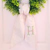 Spring Green Stripe Monogram Wreath Sash for Front Door, Personalized ...