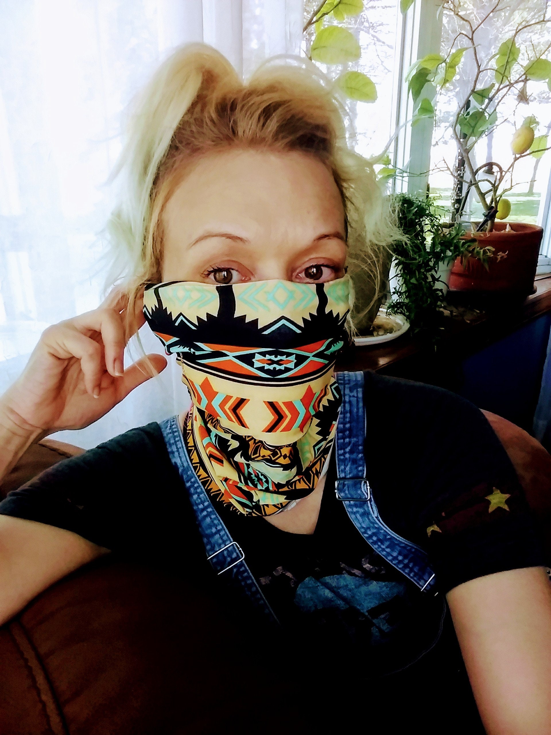 Southwest Patterned Cowl Style Mask - Etsy