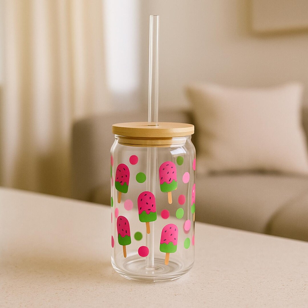 Popsicle Glass Sipper| Summer Iced Coffee Cup | Cute Fruit Drinkware ...