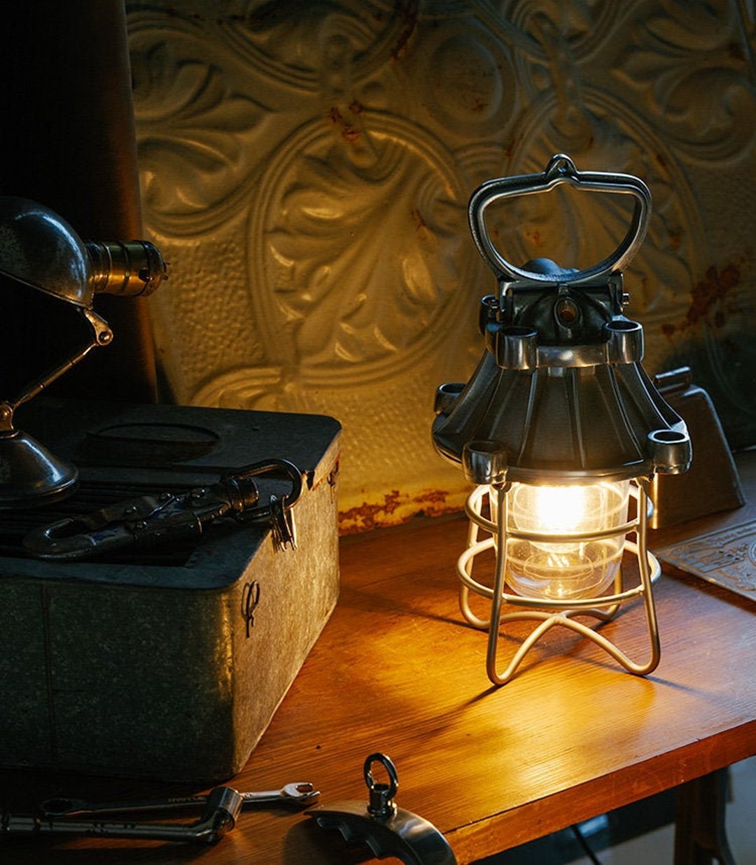 Vintage Industrial Aluminum Working Hanging Light - Etsy