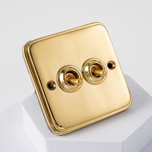 Vintage Style Brass Light Toggle Switch Plate With Brass Toggle - Etsy UK