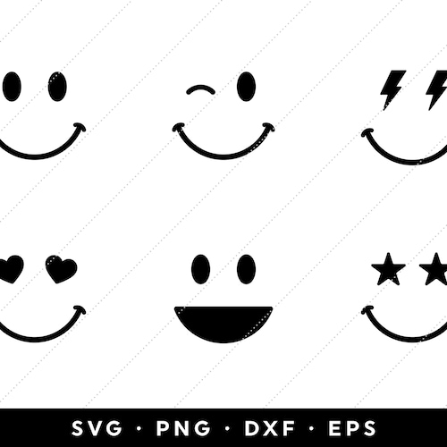 Smile Face Svg Png Dxf Eps Pdf - Etsy