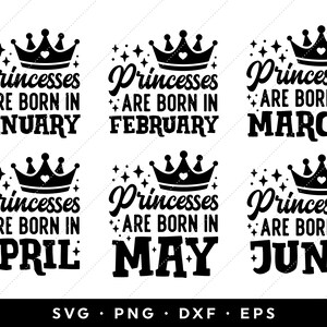 Birthday SVG Bundle, Princesses Are Born in SVG Bundle, Birthday ...