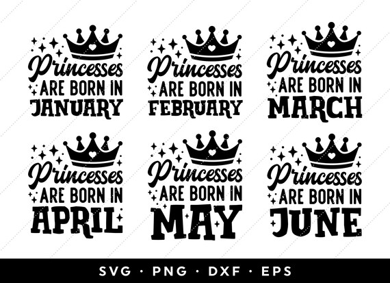Birthday SVG Bundle Princesses Are Born in SVG Bundle | Etsy