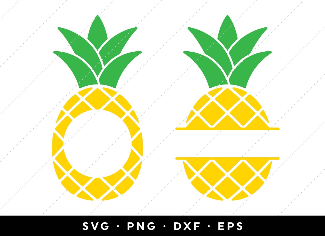 Pineapple Monogram SVG Split Pineapple Frame SVG Clipart - Etsy