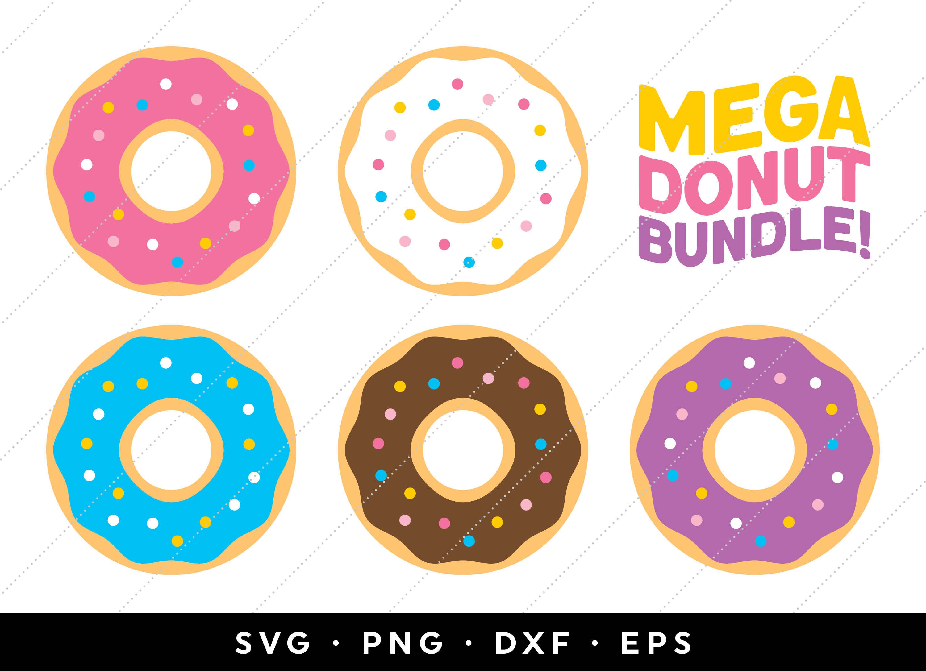 Donut Bundle Donut Clipart Donut SVG Bundle Donut SVG Sprinkle Donuts ...