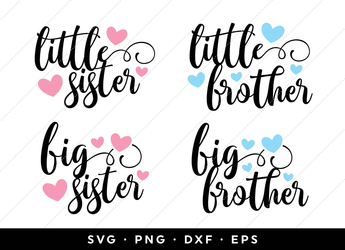 Big Little Sister Brother SVG Bro Sis SVG Bundle New Baby - Etsy