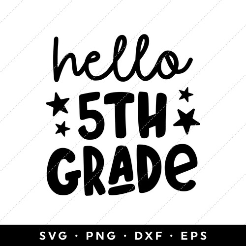 Hello 5th Grade Svg Cut File First Day of School SVG Back - Etsy
