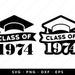 Class of 1974 SVG, Reunion SVG, Graduation SVG, 1974 Graduation Cap Svg ...