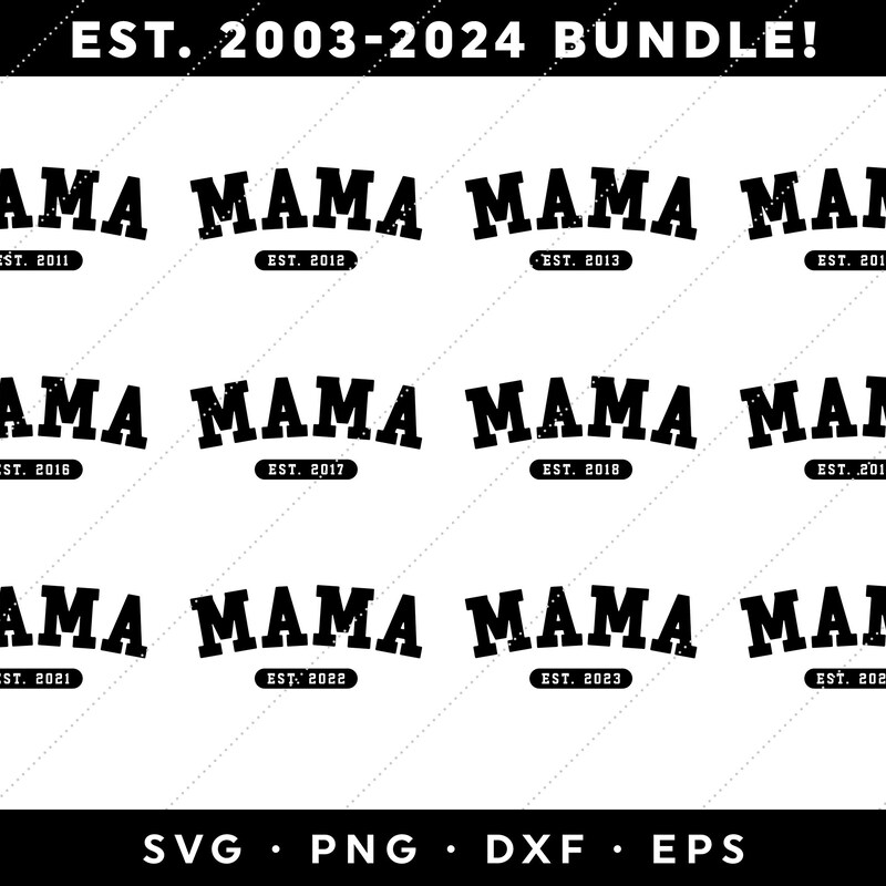 Mom Est Svg - Etsy