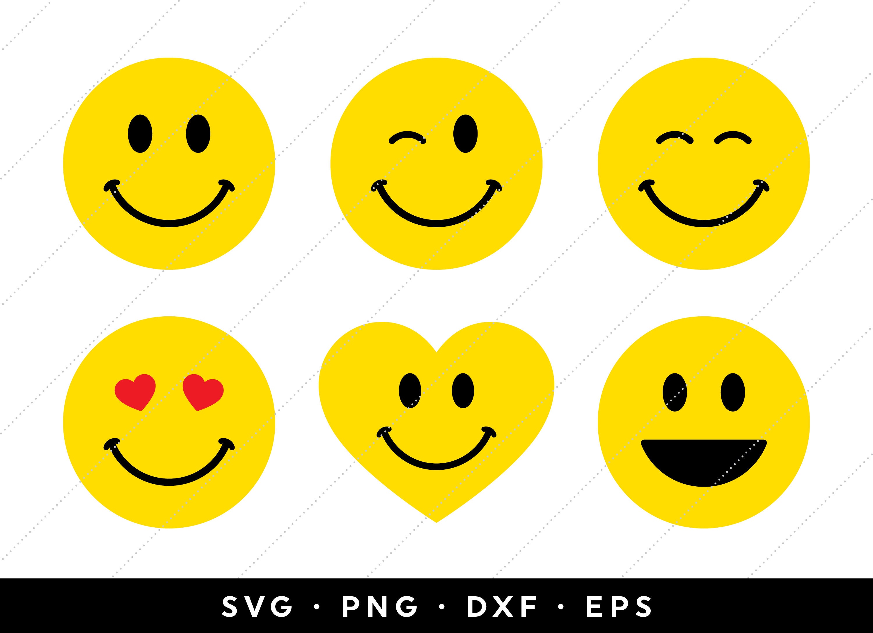 Smiley Face Svg Bundle Smiley Svg Happy Face Svg Cute Smile Etsy Uk ...