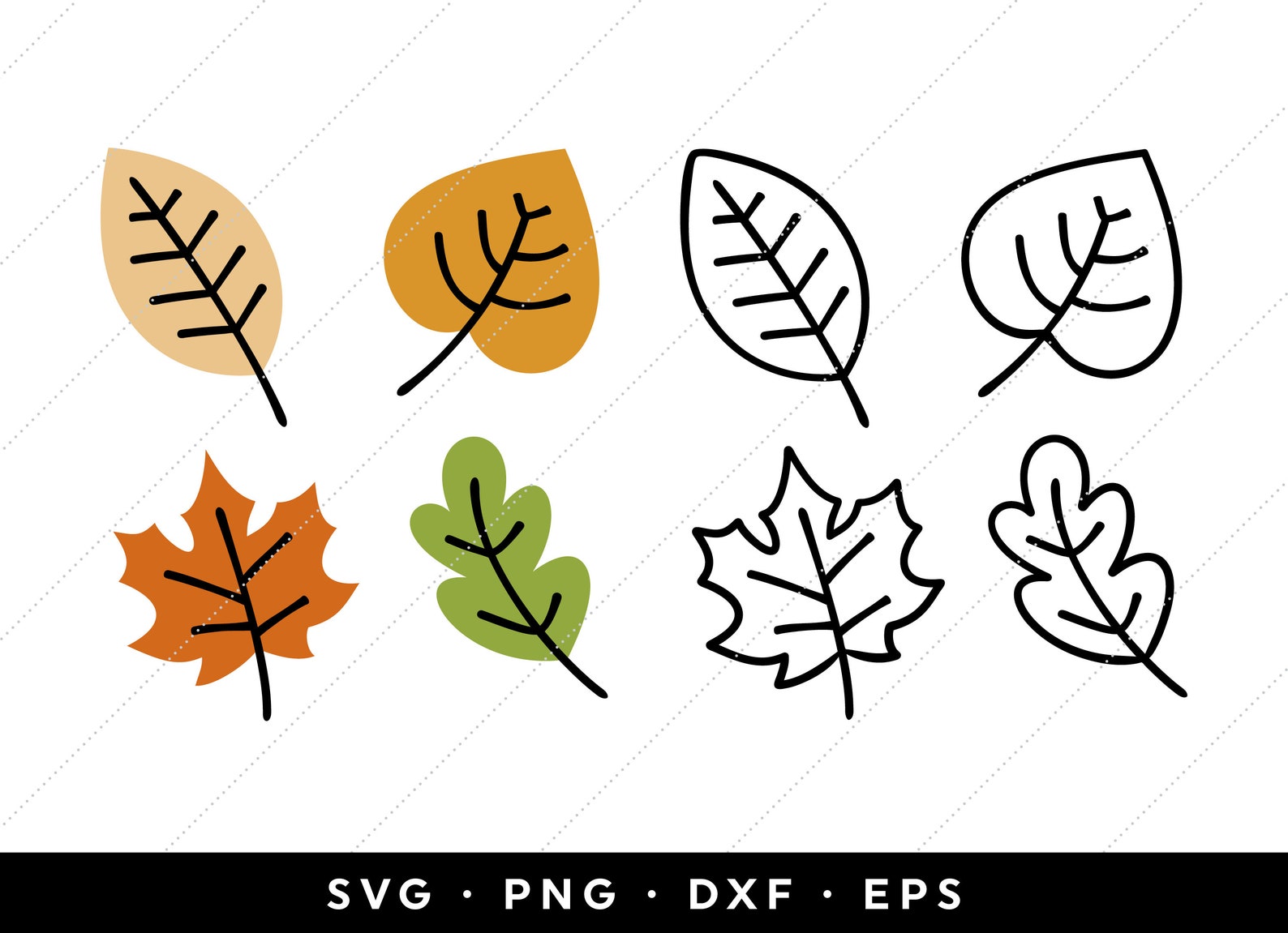 Fall Leaves SVG Leaf SVG Fall Design Clip Art Cricut - Etsy