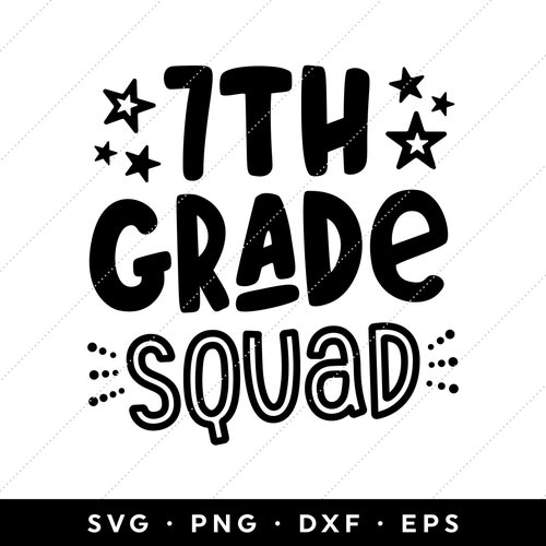7th Seventh Grade Typography Shirt First Day of School SVG - Etsy