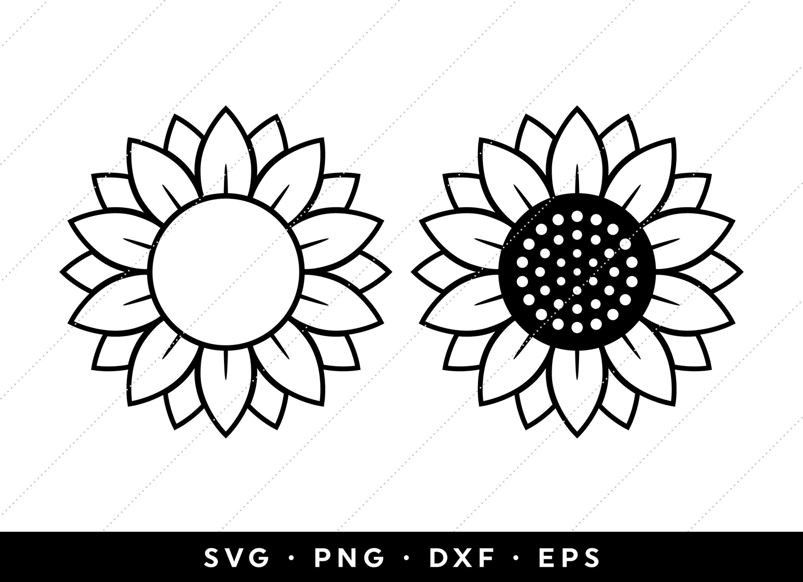Sunflower Outline SVG PNG, Flower Svg, Sunflower Svg Files, Sunflower ...