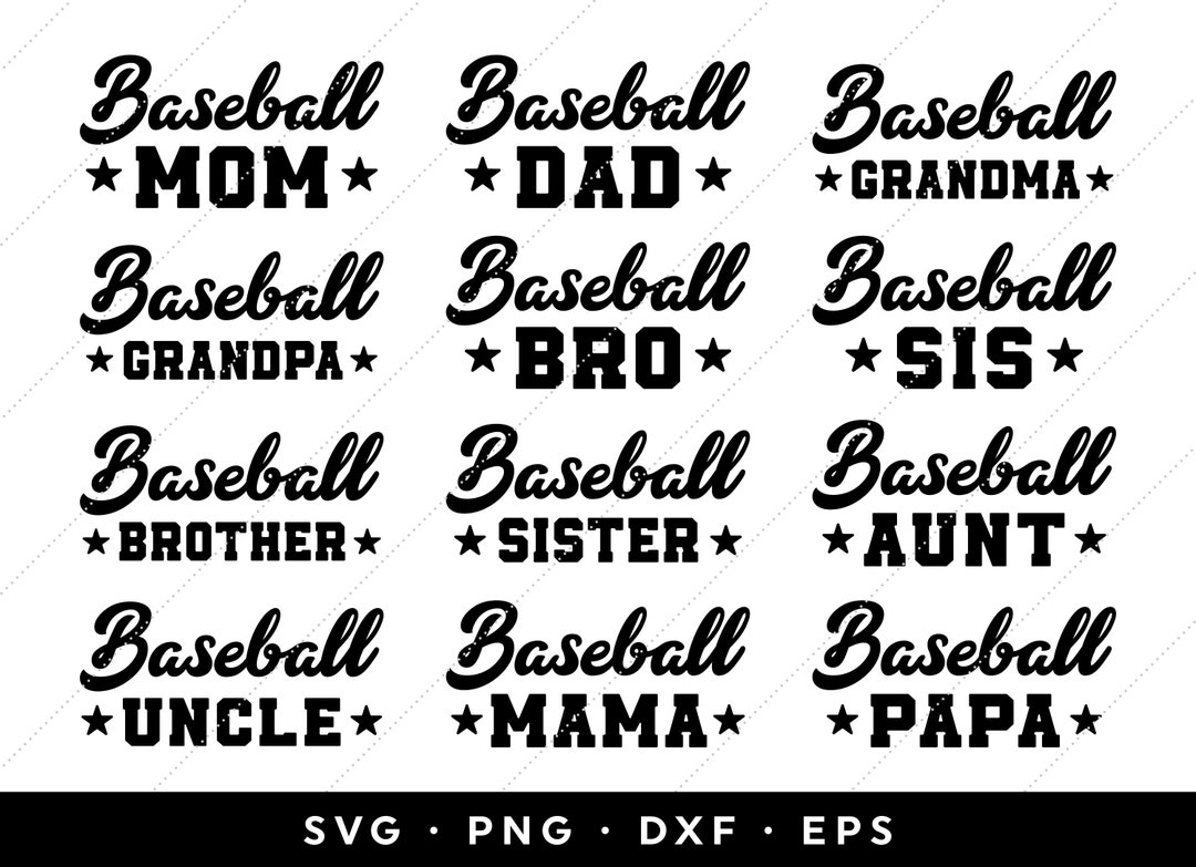 Baseball SVG Bundle, Baseball Family SVG, Baseball Mom Dad Grandma ...