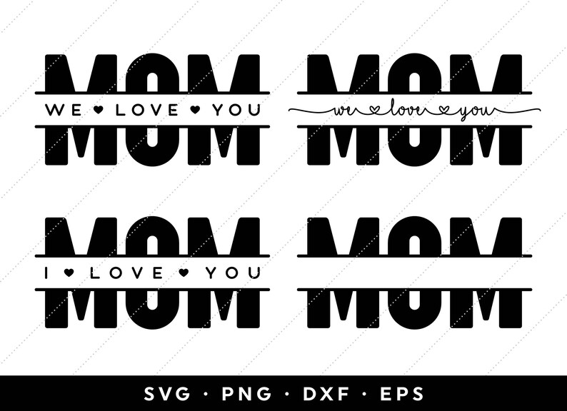 Split Mom Svg Bundle Mom Split Monogram Svg Mom Monogram Etsy Uk