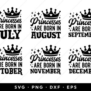 Birthday SVG Bundle, Princesses Are Born in SVG Bundle, Birthday ...