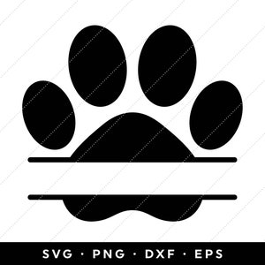 Paw Split Monogram SVG, Split Paw SVG, Dog Name Middle Paw Template ...