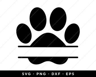 Dog Paw Split Svg | Etsy