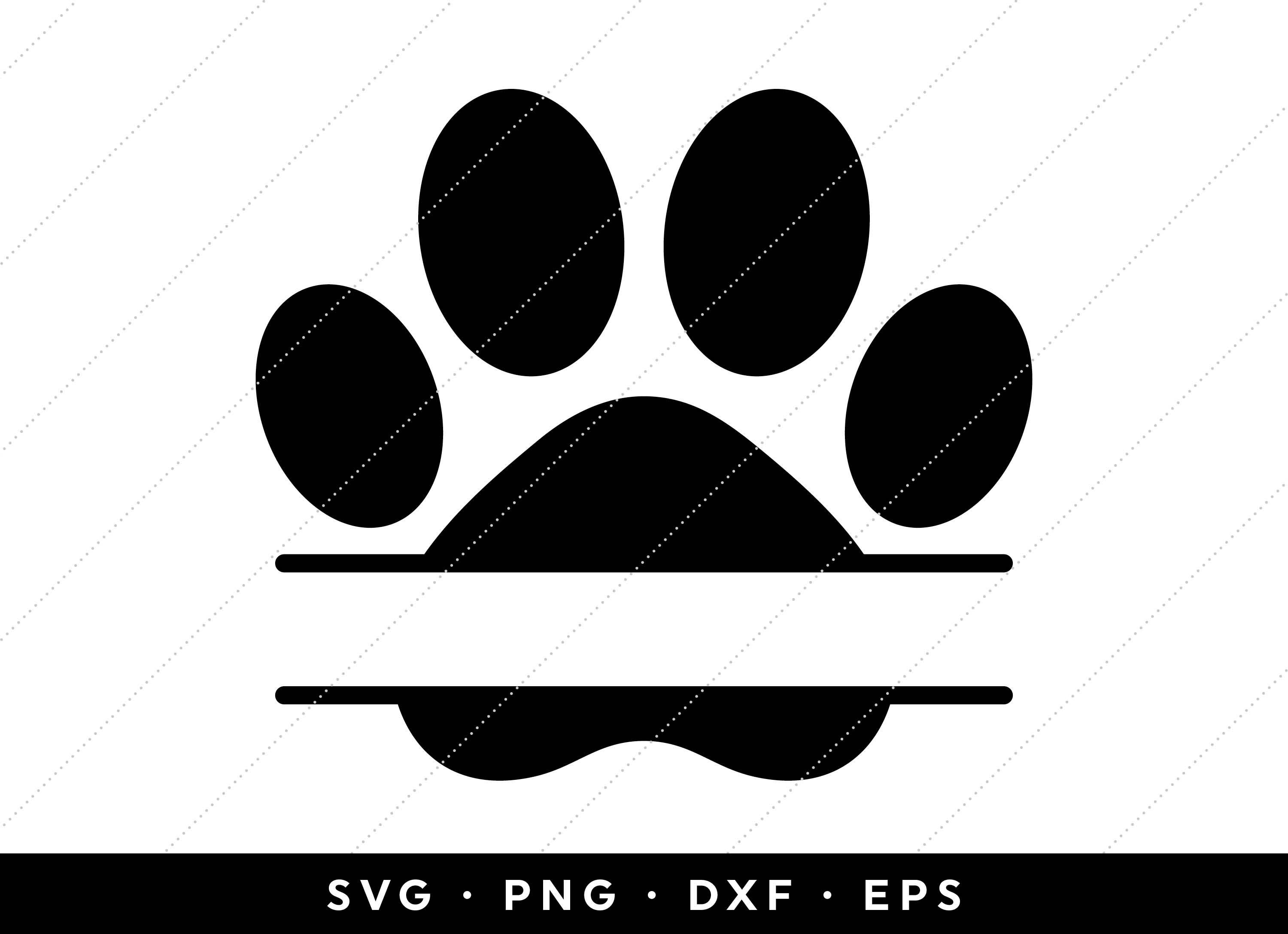 Paw Split Monogram SVG Split Paw SVG Dog Name Middle Paw - Etsy Ireland