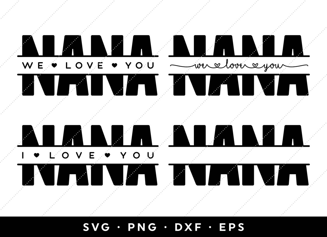 Nana Split SVG Bundle, Nana Split Monogram SVG, Nana Monogram SVG ...