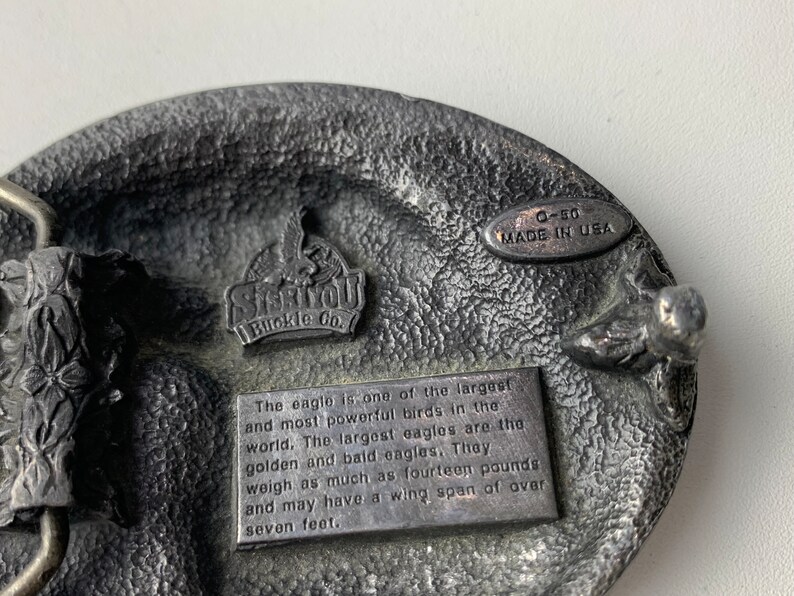 Vintage Eagle Bergamot Brass Works Silver Tone Belt Buckle - Etsy