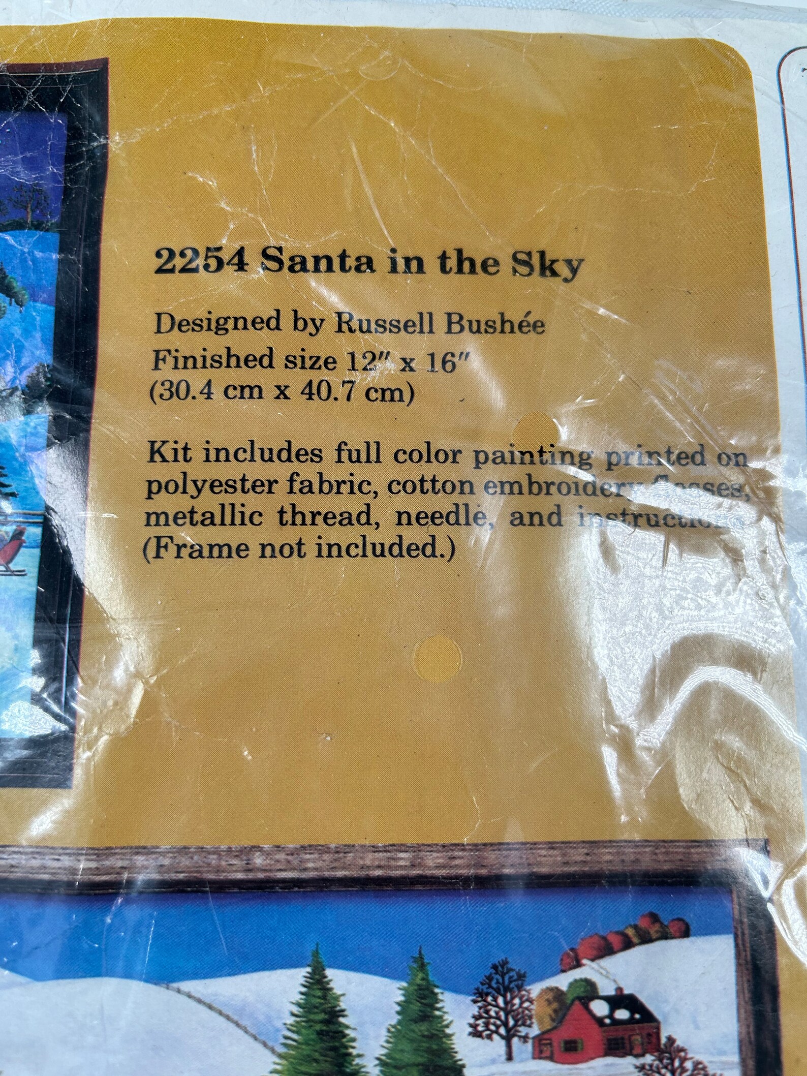 Vintage Unopened 1984 Creative Circle Embroidery Kit - Santa in the Sky ...