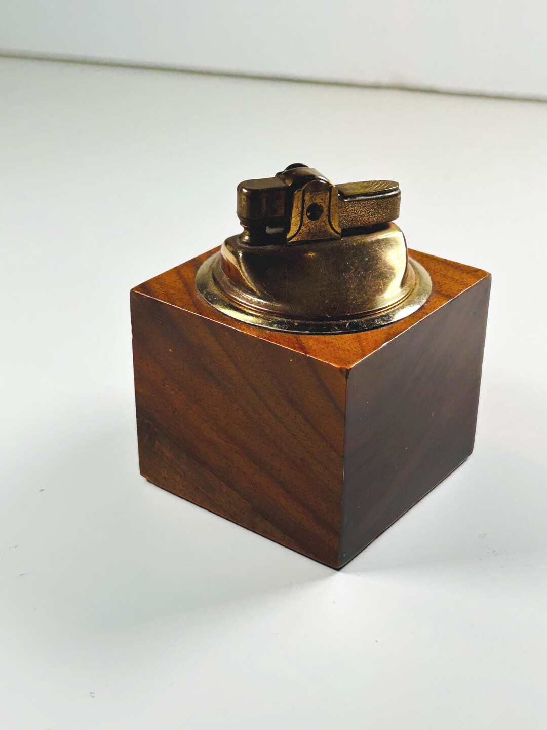Vintage Duk-it Wood and Brass Table Lighter - Etsy