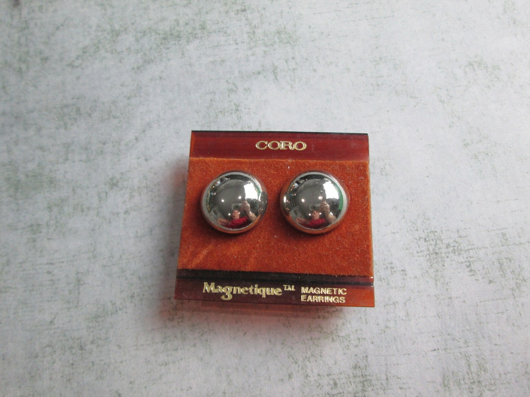 Vintage Coro Silver Ball Magnetique Magnetic Earrings - Etsy