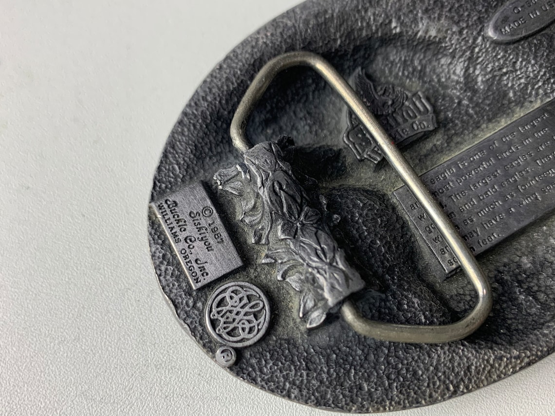 Vintage Eagle Bergamot Brass Works Silver Tone Belt Buckle - Etsy