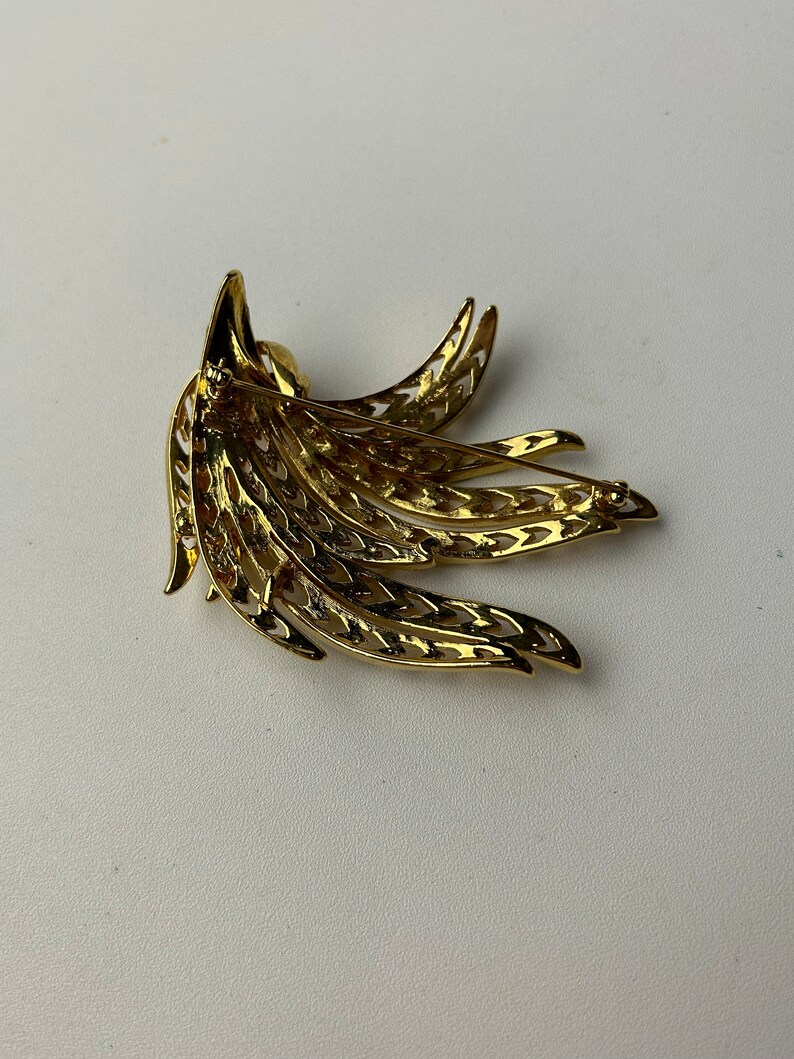 Vintage Monet Large Gold Tone Spray Brooch - Etsy