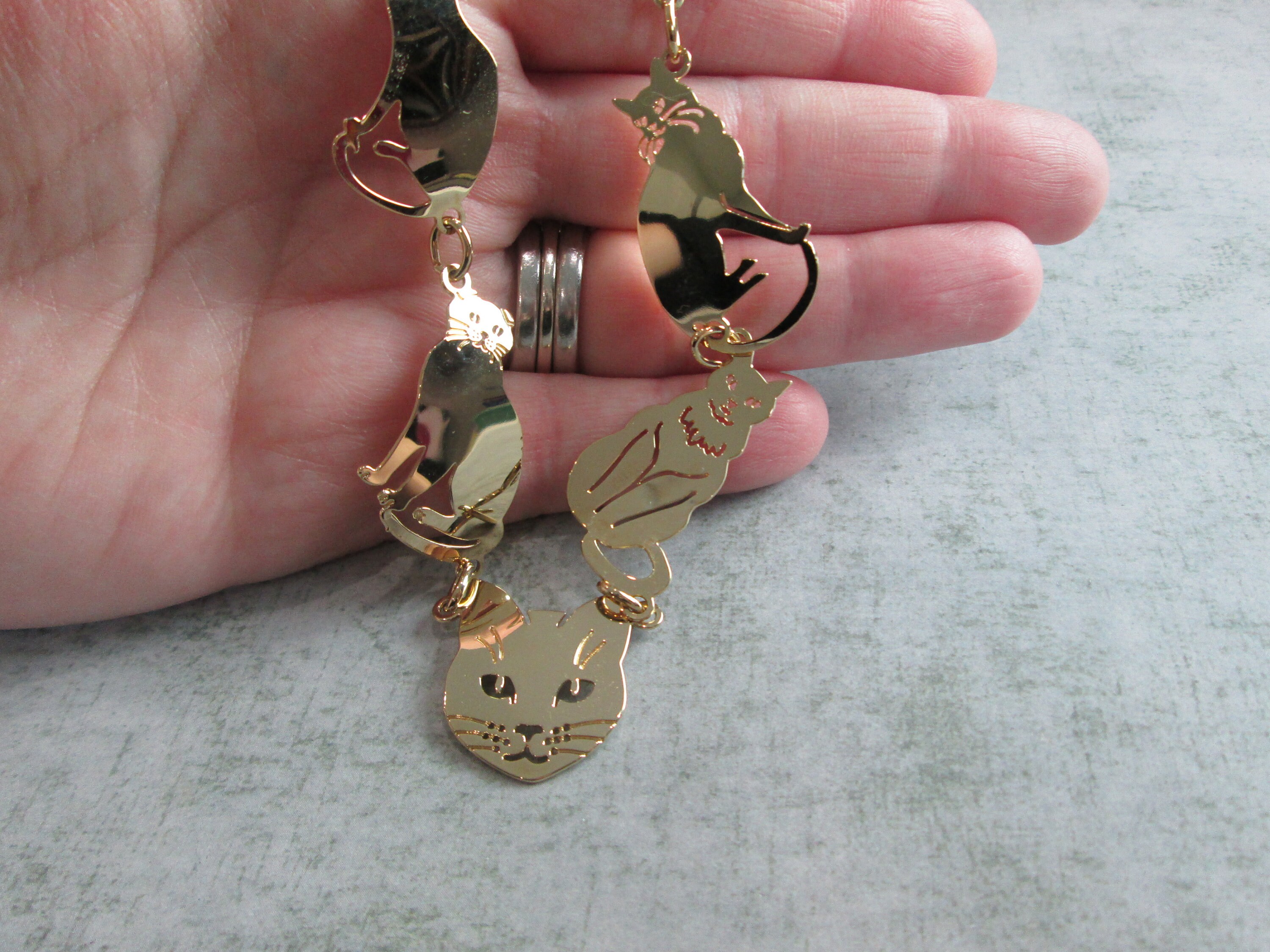 Vintage Wild Bryde Gold Cat Necklace - Etsy