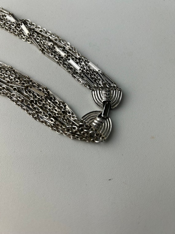 Vintage Sarah Coventry Silver 10 Strand Necklace - Gem