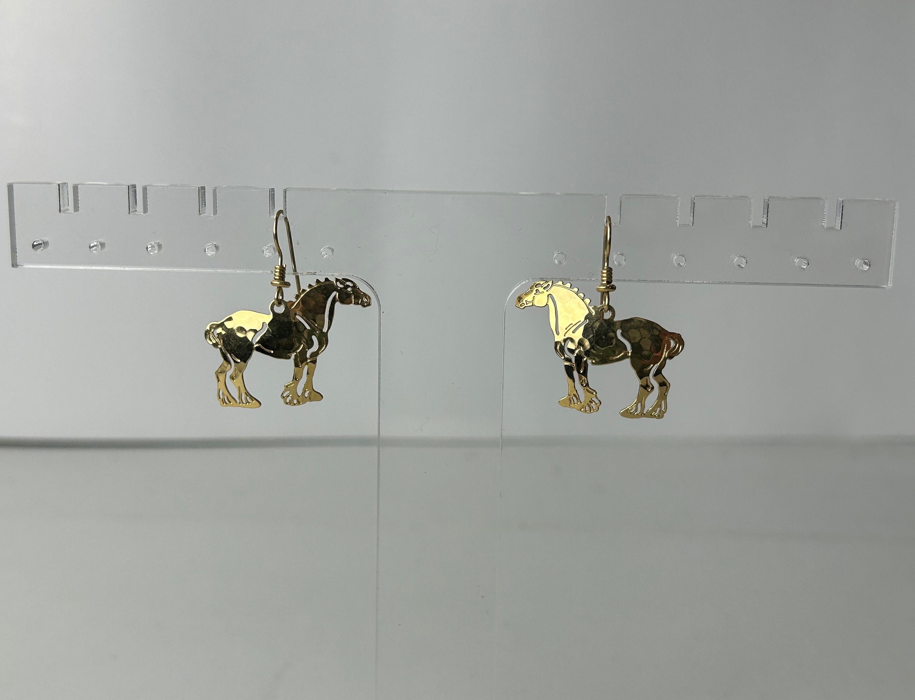 Wild Bryde Gold Tone Clydesdale Horse Earrings - Etsy