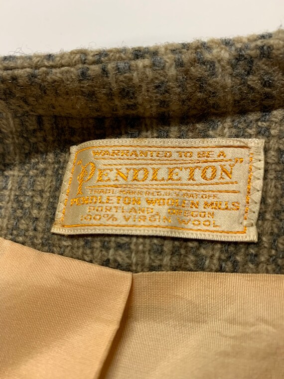 Vintage 1950s Pendleton Tan Wool Pleated Skirt and Ja… - Gem