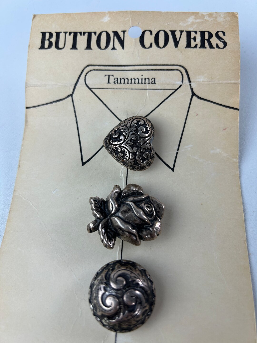 Vintage Fashion by Stella Silver Button Covers - Etsy