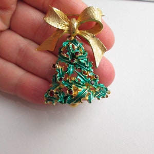 Vintage Mylu Enamel Christmas Tree Bell Brooch - Etsy