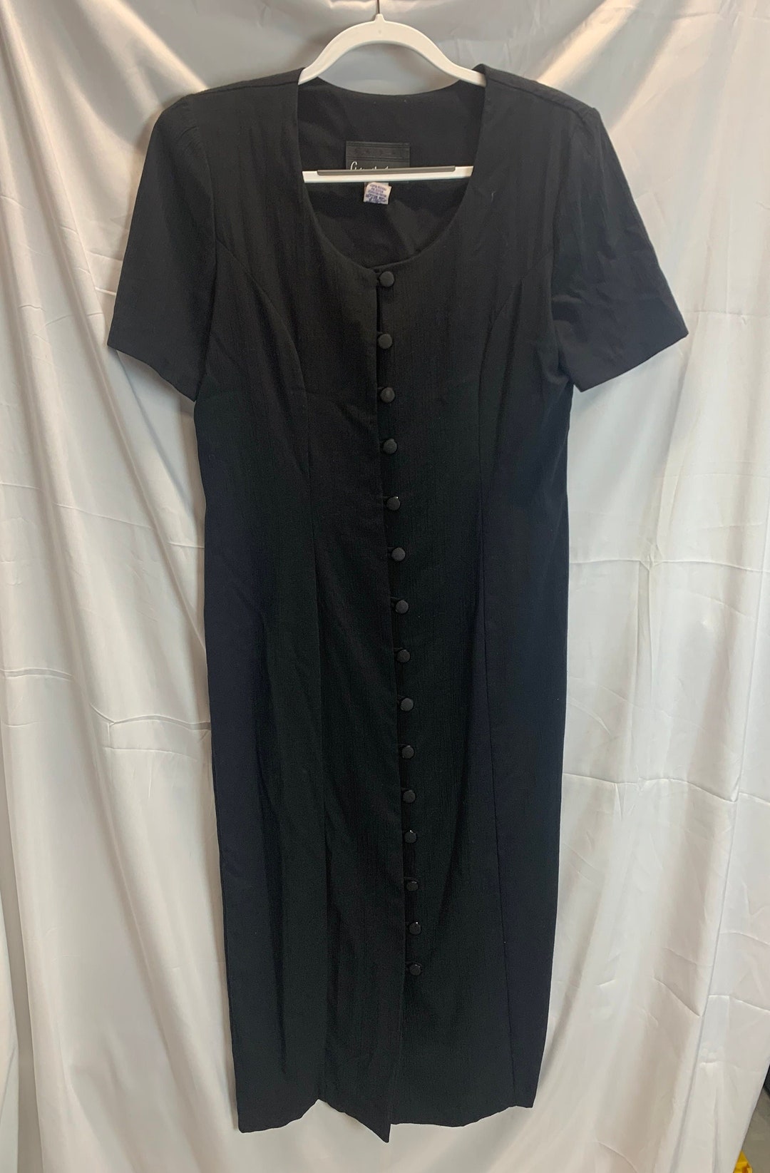 Vintage Anthony Mark Hankins Black Button Front Dress Size 8 - Etsy