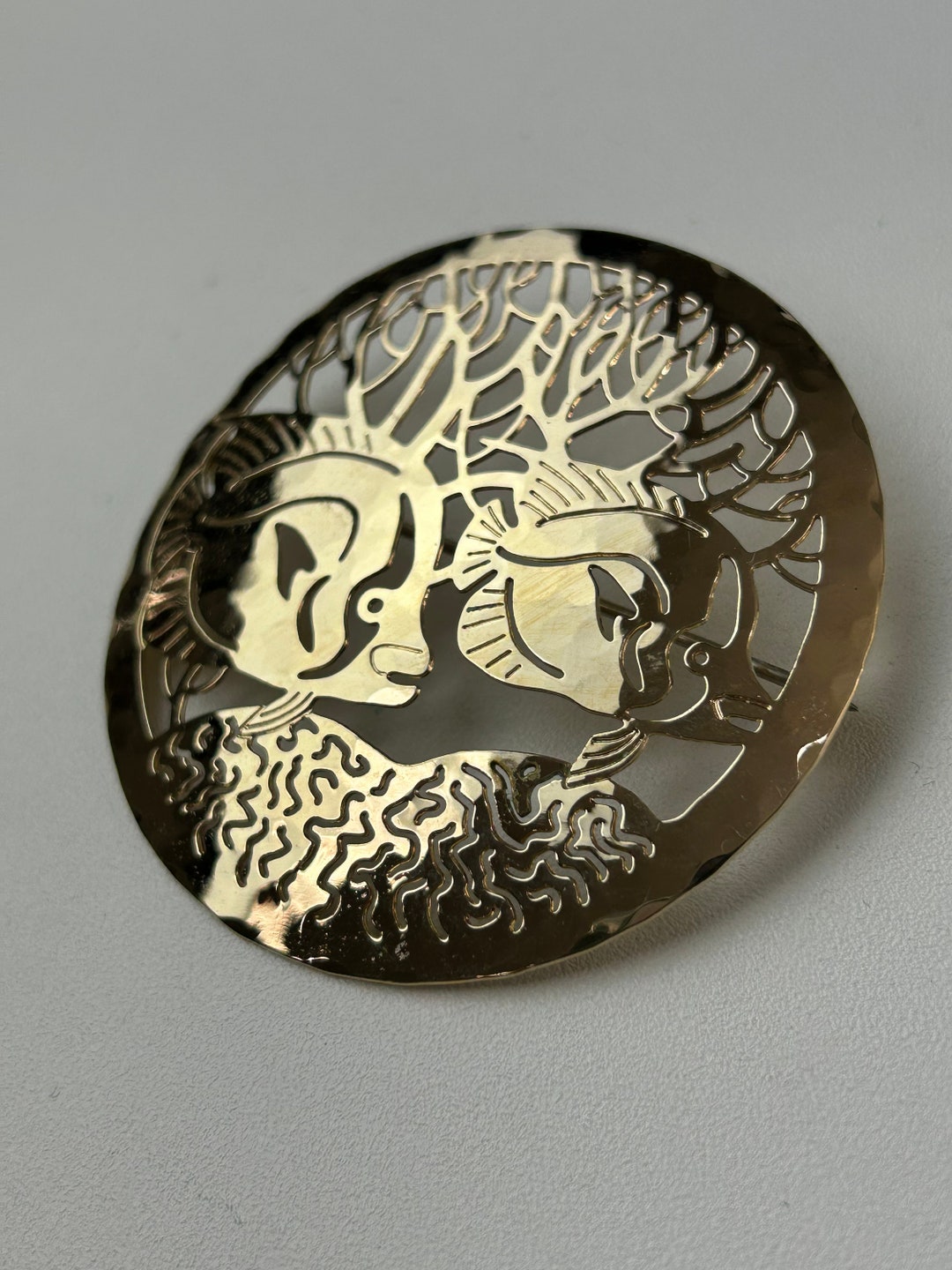 Wild Bryde Gold Tone Fish Silhouette Brooch - Etsy