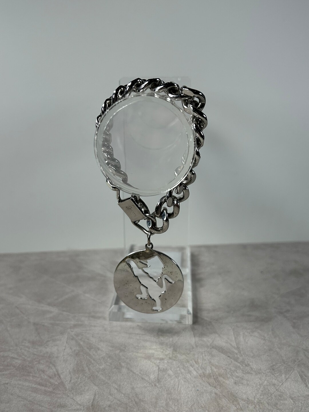 Vintage Sperry Silver Curb Chain Bracelet With Lion Charm - Etsy