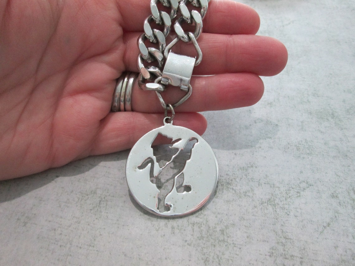 Vintage Sperry Silver Curb Chain Bracelet With Lion Charm - Etsy