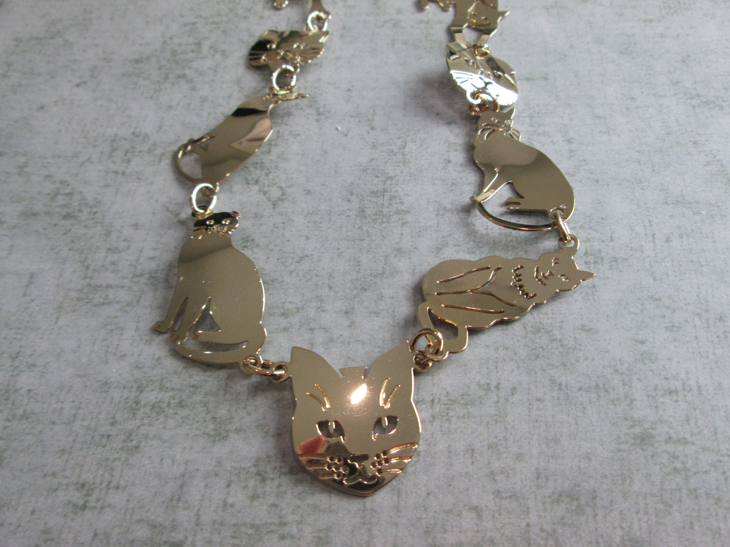 Vintage Wild Bryde Gold Cat Necklace - Etsy