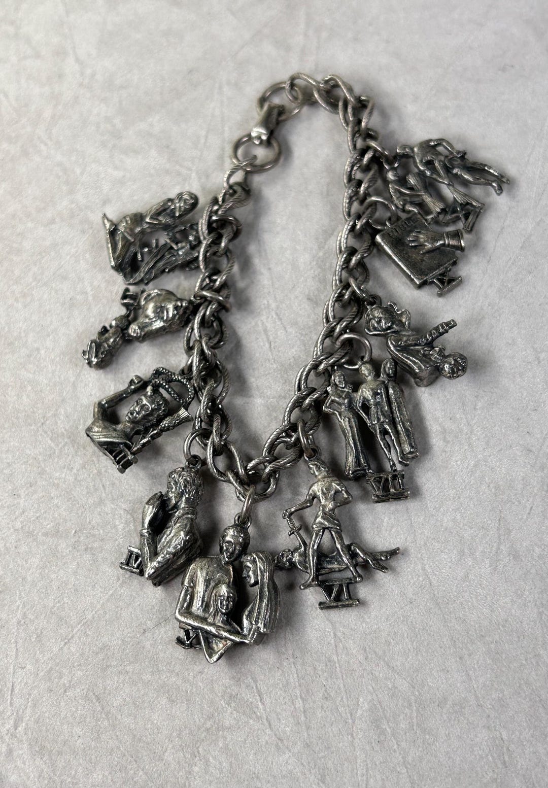 Vintage Coro Silver Ten Commandments Charm Bracelet - Etsy