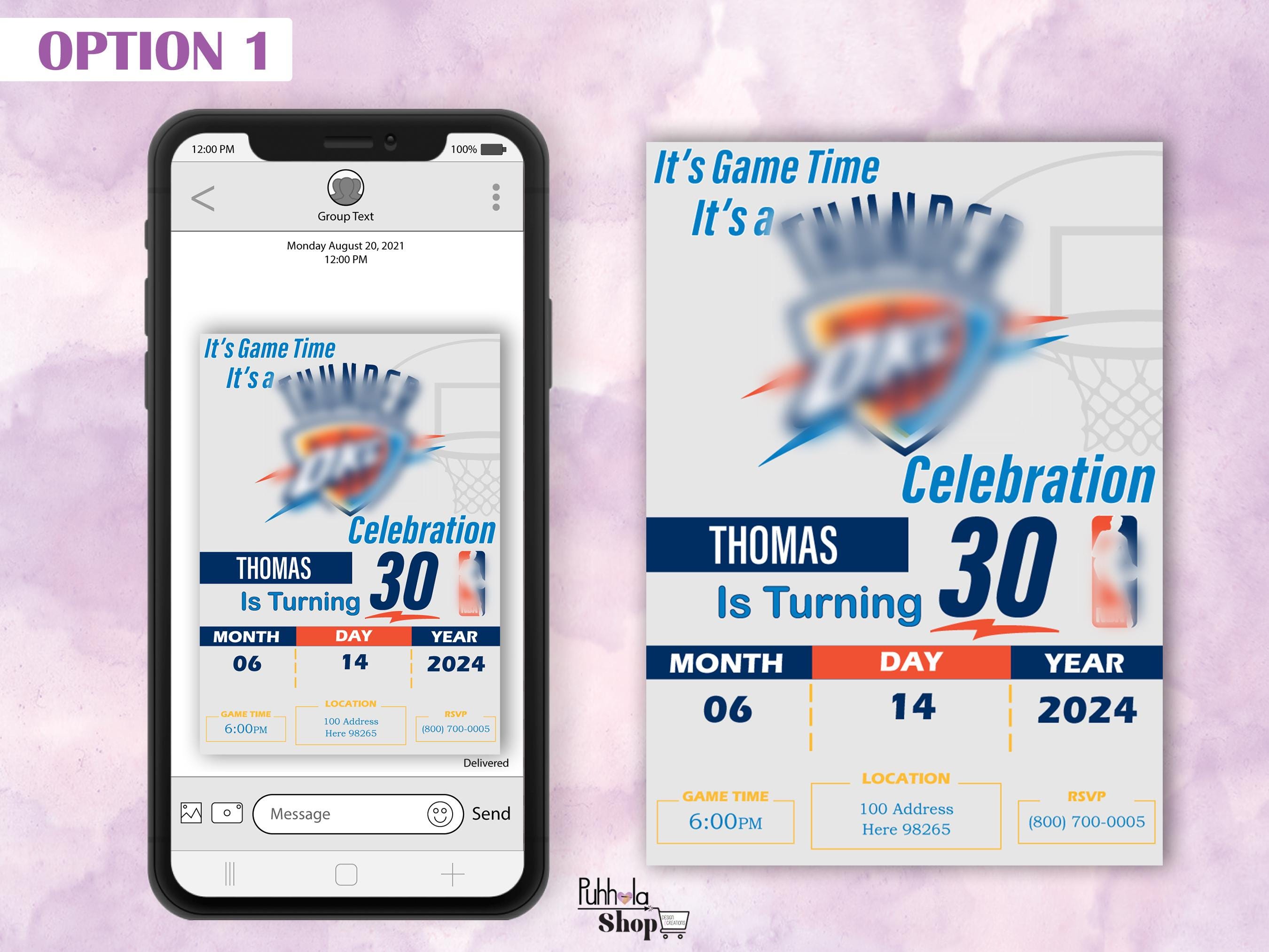 Basketball Birthday Invitation: Thunder OKC E-invite (digital) - Etsy
