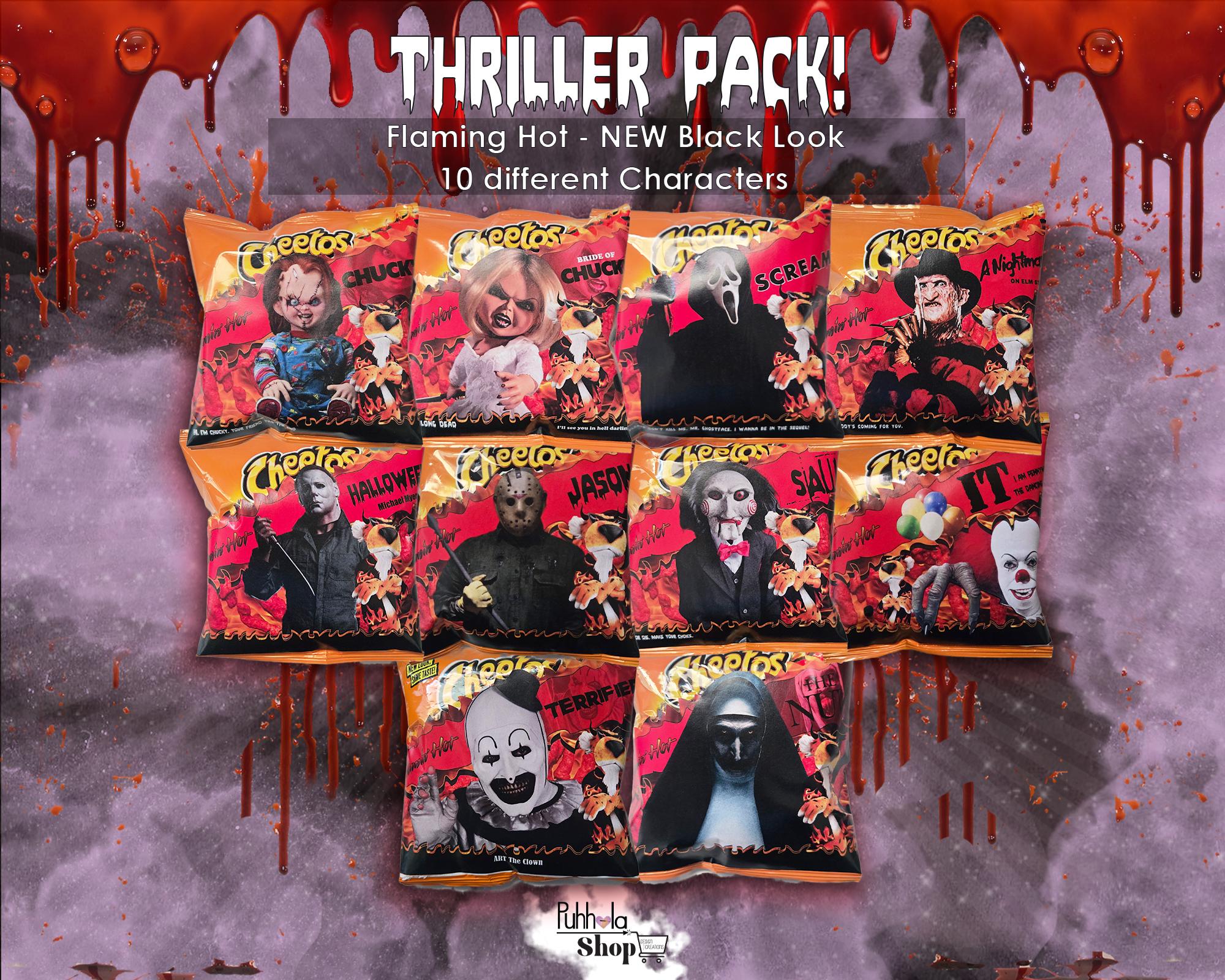 Halloween Chip Bags W/ 10 Different Iconic Thrillers / Horror ...
