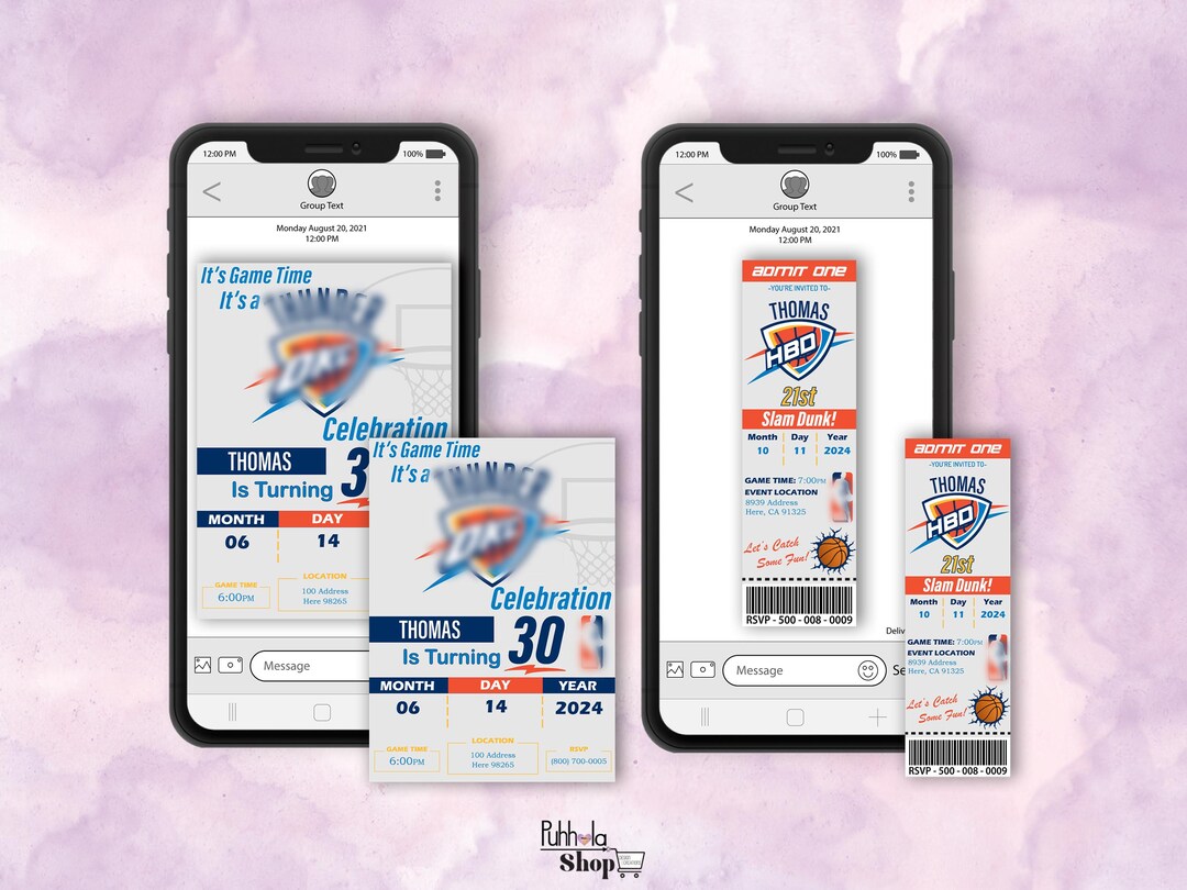 Basketball Birthday Invitation: Thunder OKC E-invite (digital) - Etsy