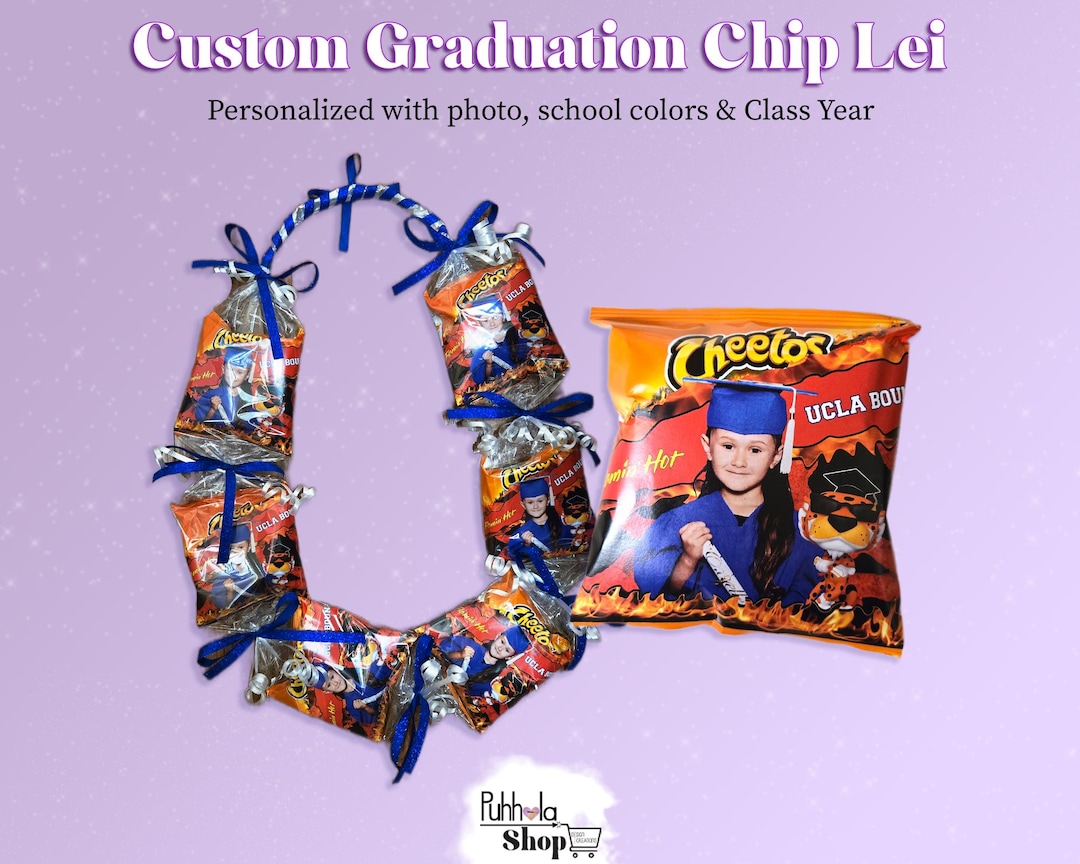 Custom Graduation Chip Lei - Personalized Snack Lei (1oz Bags) - Etsy